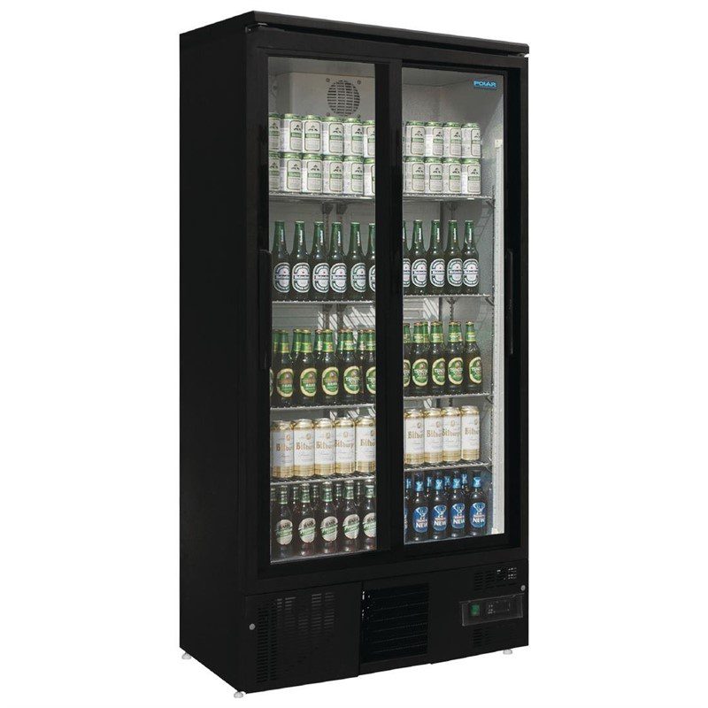 Arrière bar frigo à boisson 2 portes coulissantes 490 litres - AZURA ...