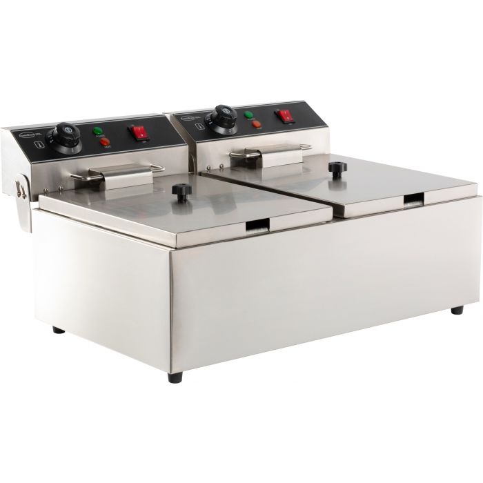 Friteuse 2x6 litres 230v 2x3,3kw - AZURA EQUIPEMENT